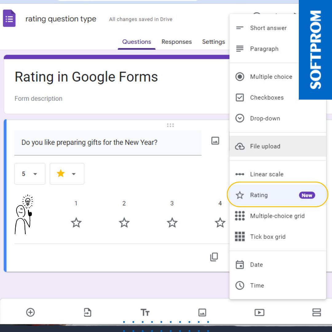 Ask responders for a rating in Google Forms